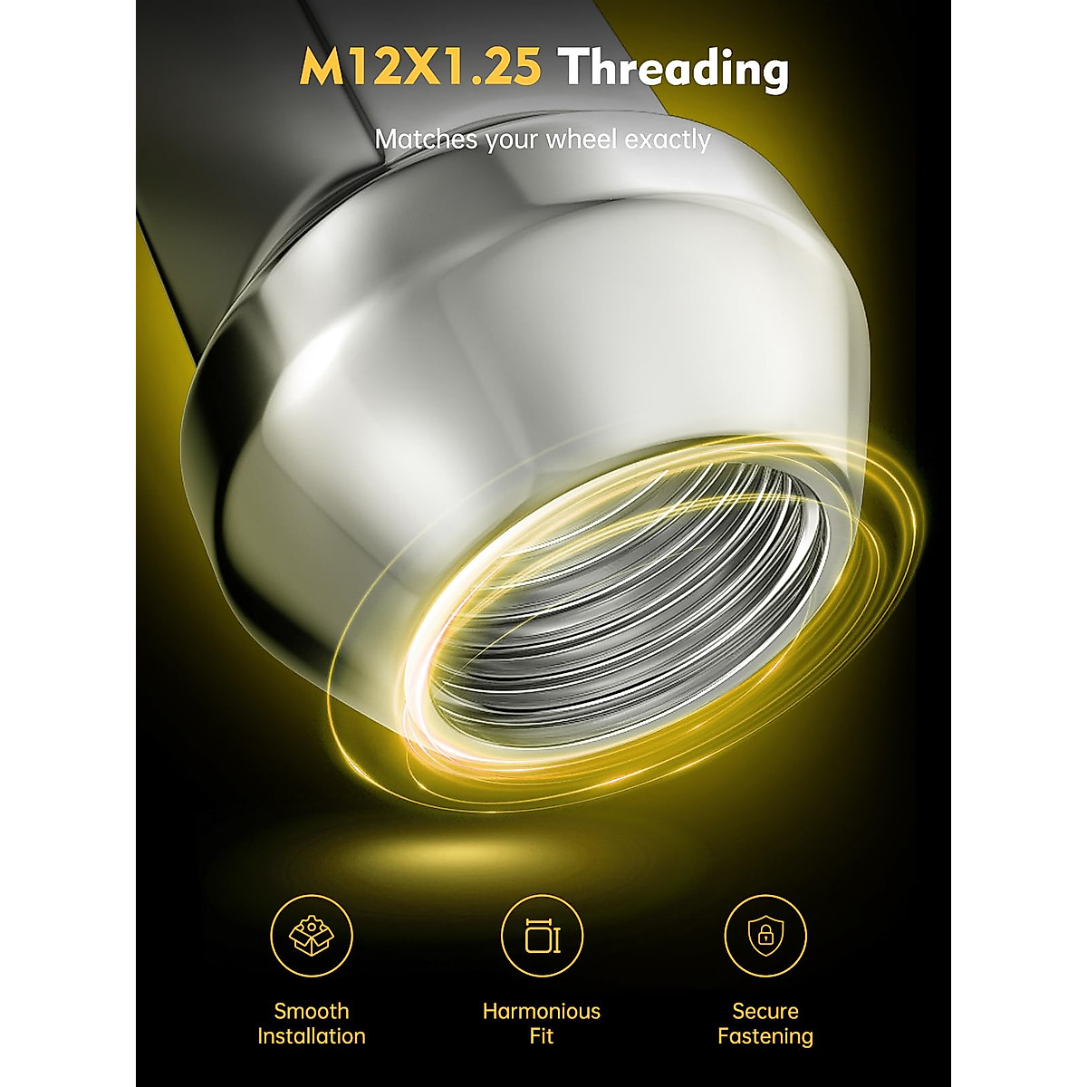 MIKKUPPA M12x1.25 Lug Nuts - Replacement for 1993-2021 Nissan Altima, 1988-2021 Nissan Maxima, Subaru Aftermarket Wheel - 20pcs Chrome Closed End Lug Nuts