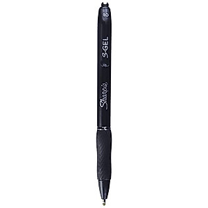 SHARPIE S-Gel Gel Pens, Bold Point (1.0mm), Black Ink Gel Pen, 12 Count