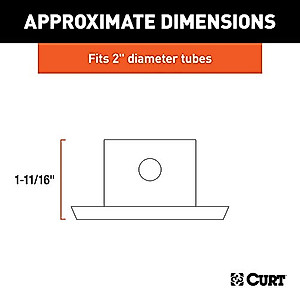 CURT 28272 Trailer Jack Foot, Fits 2-Inch Diameter Tube, Supports 2,000 lbs
