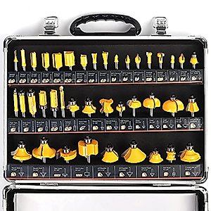 KOWOOD Router Bits Set of 40 Pieces, 1/4 Inch Shank, 40A Expert Router Bit Kit.