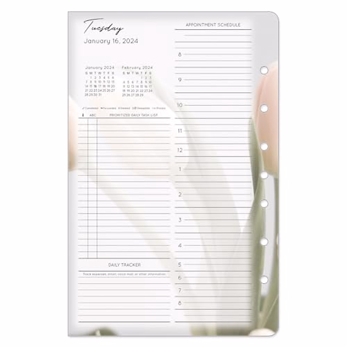 FranklinCovey - Blooms Two Page Per Day Ring-Bound Planner (Classic, Jan 2024 - Dec 2024)