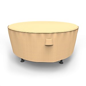 Budge Sedona Round Patio Table Cover, Tan, Large