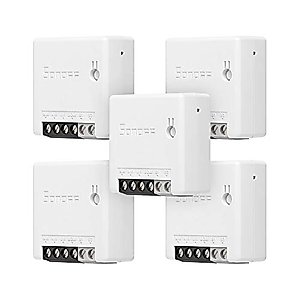 SONOFF Mini R2 10A Smart WiFi Wireless Light Switch, Universal DIY Module for Smart Home Automation Solution, Works with Alexa & Google Home Assistant, Compatible with IFTTT, No Hub Required (5-Pack)