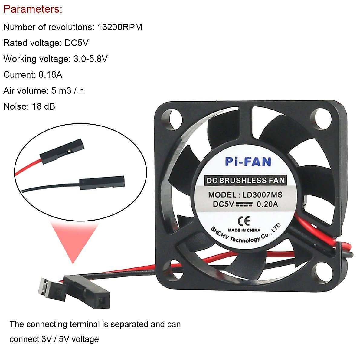 MakerFocus 2pcs Raspberry Pi 4B Fan DC Brushless Cooling Fan 3.3V 5V Heatsink Cooler Radiator Connector Separating One-to-Two Interface for Raspberry Pi 4/ Pi 3/3B+ and Pi Zero/Zero W or Other Project