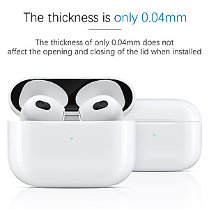 Dust Guard for Apple AirPods 3 Case Box, Senbos Metal Sticker Protection Film Dust-Proof Metal Cover for AirPods 3rd Generation, Ultra Slim, Luxurious Looking, Protect from Iron/Metal Shavings