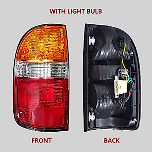 Rongxu Auto Toyota Tacoma Tail Lights Assembly Compatible with 2001 2002 2003 2004, Passenger and Driver Side Brake Lights Rear Lamps, Right and Left