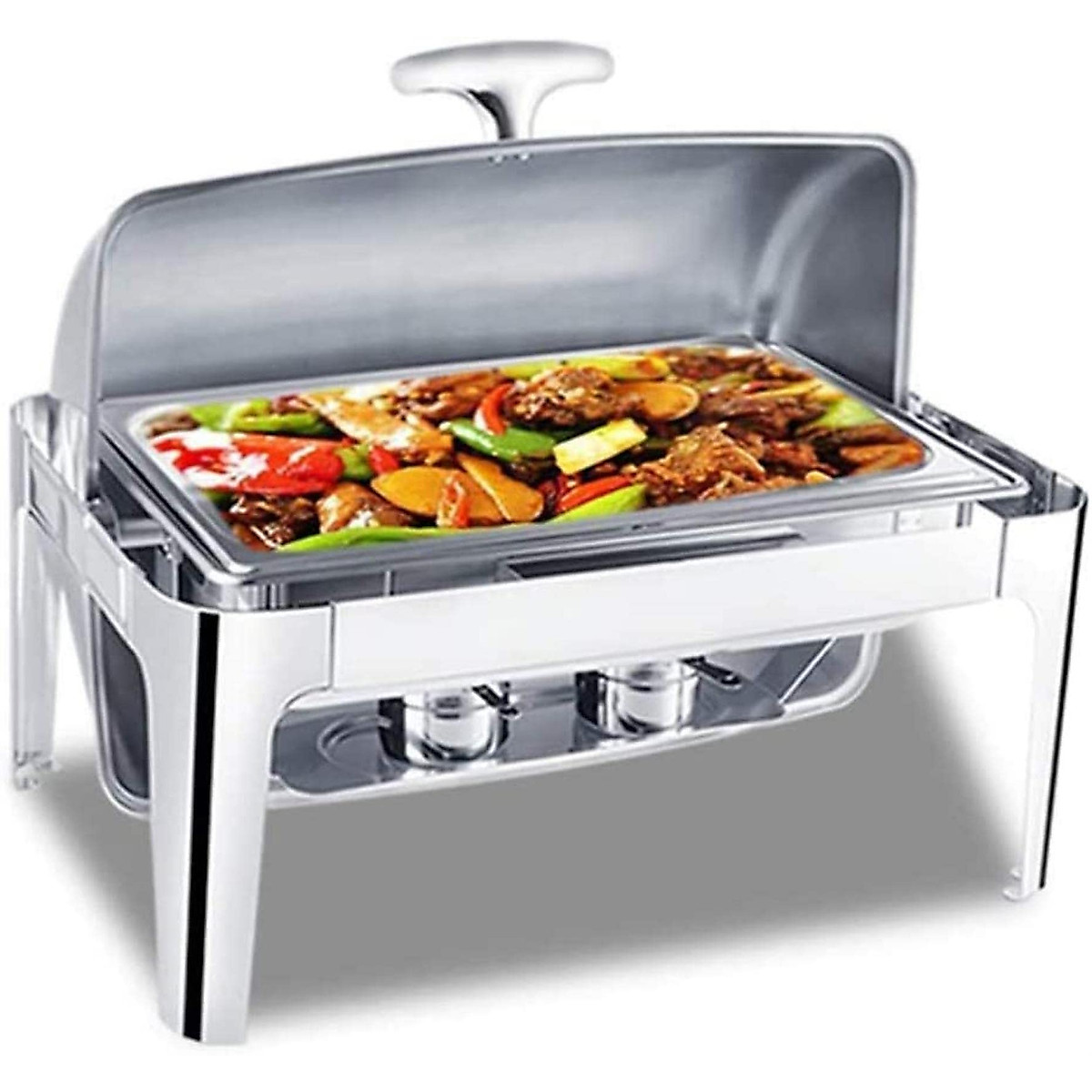 UZOURI Rectangle Chafing Dish Set, 9L Chafing Dish Set Food Warmer Buffet, Stainless Steel Chafing Dish Sets, for Buffet Catering Kitchen Party