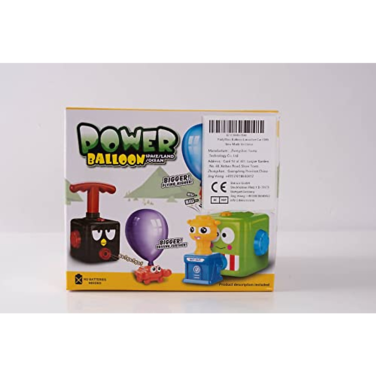 PartyWoo Balloon Launcher Car Toy Set, 72 pcs Balloon Car Toy with Pump, Balloon Toys for Kids, Balloon Launcher Toy, Balloon Powered Car Balloon Launcher Toy (Little Frog)