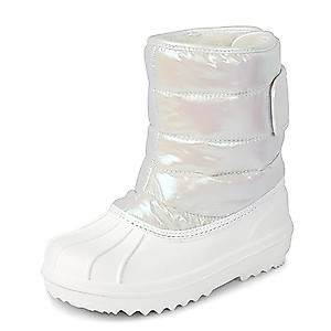 The Children's Place,Faux Fur Trim Winter Snow Boots,WHITE,Youth 1