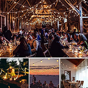 BRILLIHOOD 50ft LED G40 String Lights Outdoor Patio String Lights with 52 Bulbs, Warm White, Outdoor Waterproof Hanging String Light for Garden Bistro Wedding Party Pergola Backyard Decor