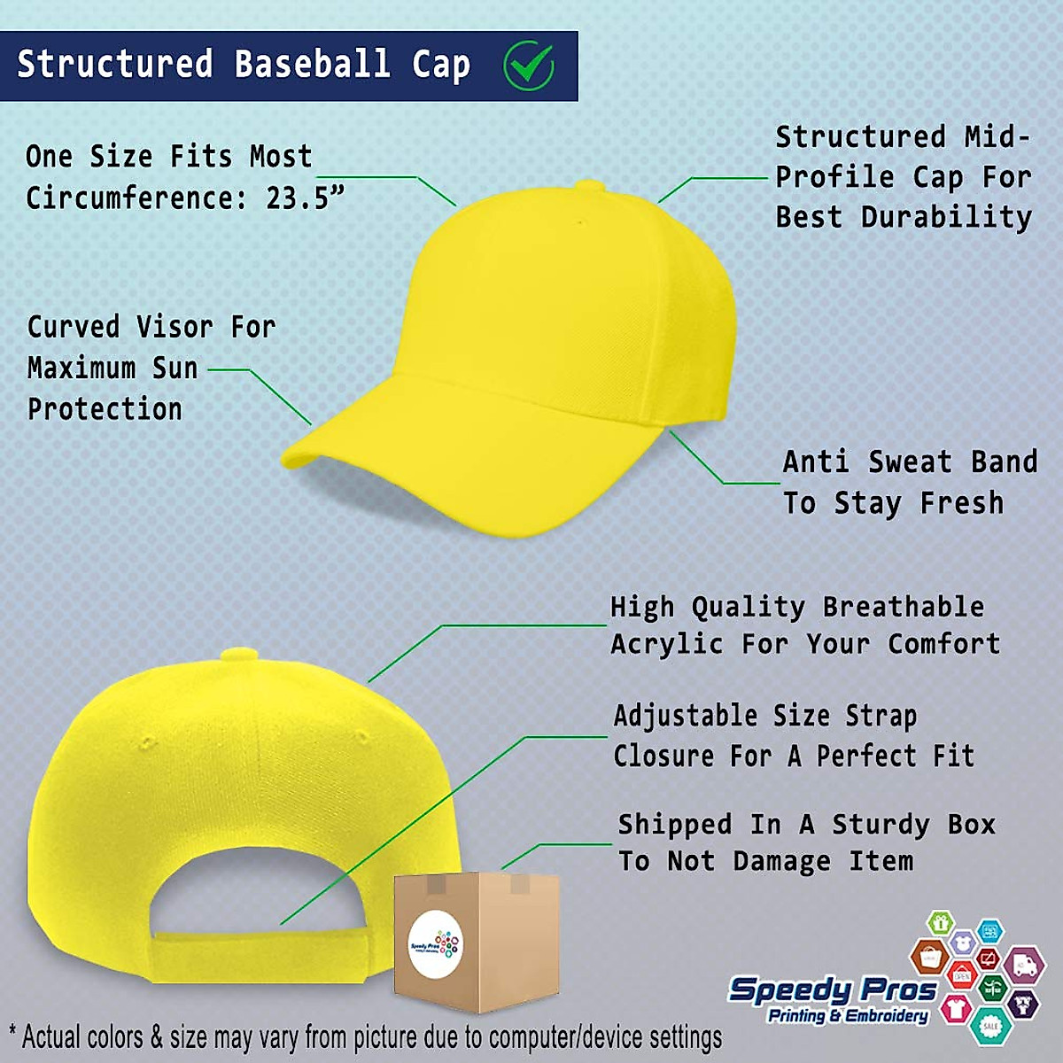 Custom Baseball Cap Riding Lawn Mower B Embroidery Trucks Acrylic Dad Hats for Men & Women Yellow Design Only