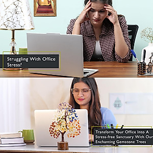 7 Chakra Tree of Life - Crystal Tree - Crystal Tree for Positive Energy - Gemstones and Crystals - Feng Shui Tree - Gem Tree Stones - Crystal Gifts - Home Decor - Chakra Decor - Spiritual Gifts