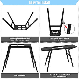Raweao Universal Portable Griddle Stand - Grill Griddles Stand Fit for Blackstone 17” or 22” Propane Table Top Griddle with Two Side Shelf, Ideal for Outdoor Cooking & Camping