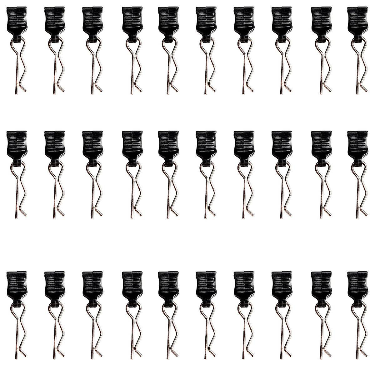 GDOOL 30 Pieces 1mm Universal RC Body Clips with Pull Tabs Car Clips RTR Clip Pins H165 Assembly Spare Parts for 1:14 1:16 1:18 Scale Redcat HPI Himoto HSP Exceed RC Car SCX24 TRX4M Parts Truck Buggy