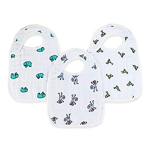 aden + anais Jungle Jam Bundle - Classic Swaddle Blanket 4 Pack - Comfort Knit Knotted Newborn Baby Gown and Hat - Classic Snap Baby Bib 3 Pack