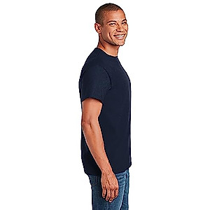 Gildan Men's Crew T-Shirts, Multipack, Style G1100, Navy/Charcoal/Cardinal Red (5-Pack), Medium