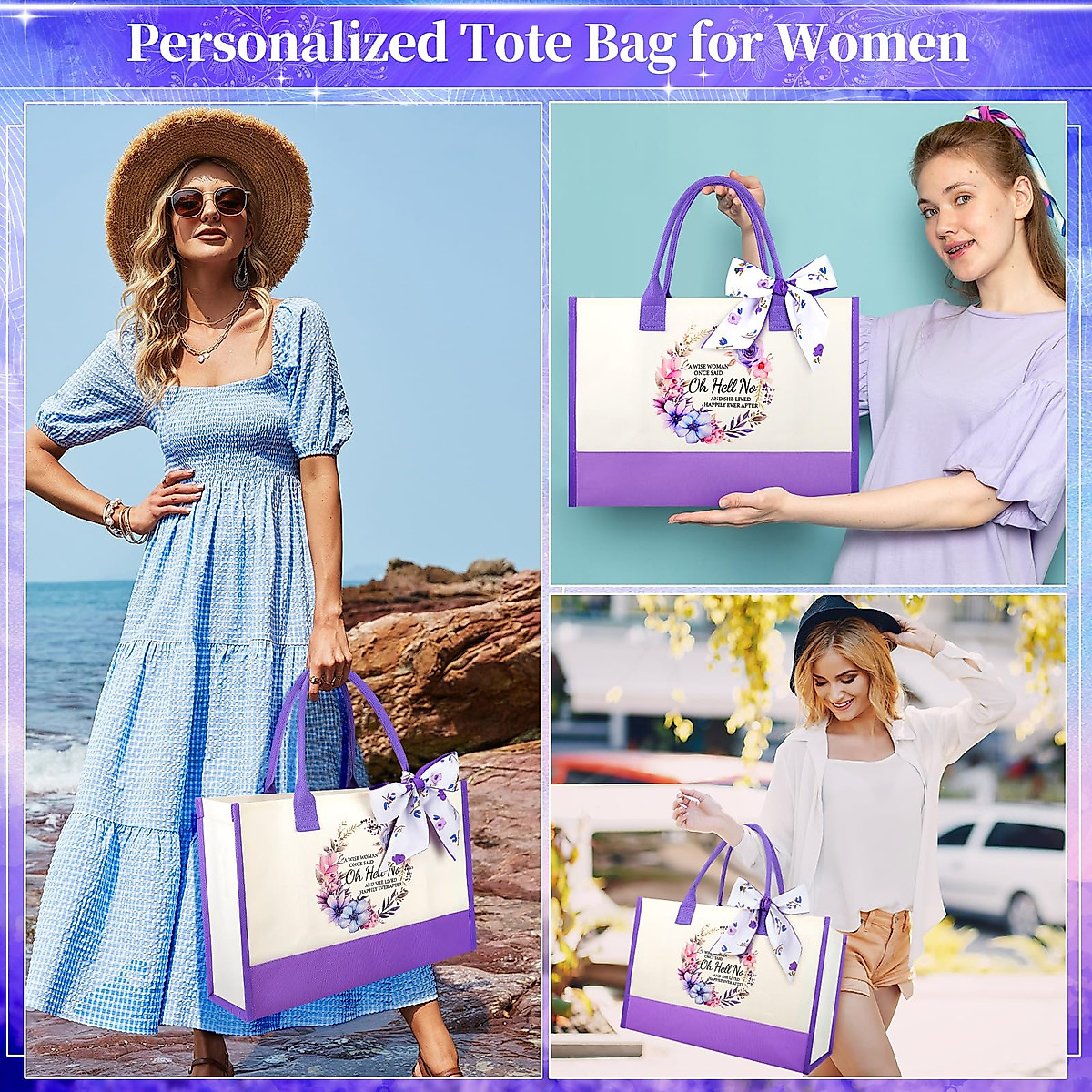 Birthday Gifts for Women -Purple Happy Birthday Gift Basket for Mom, Wife, Girlfriend, Sister, Her, Pillow/Blanket/Tote Bag/Self Care Package Get Well Soon Baskets for Women