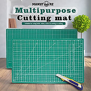 MANUFORE A3 18x12"Cutting Mat with Centimeter and Inch Scale Self Healing Craft Cutting Board with 3mm 5-ply Thickness for Using Rotary Cutter, Craft Knife, Paper Knife