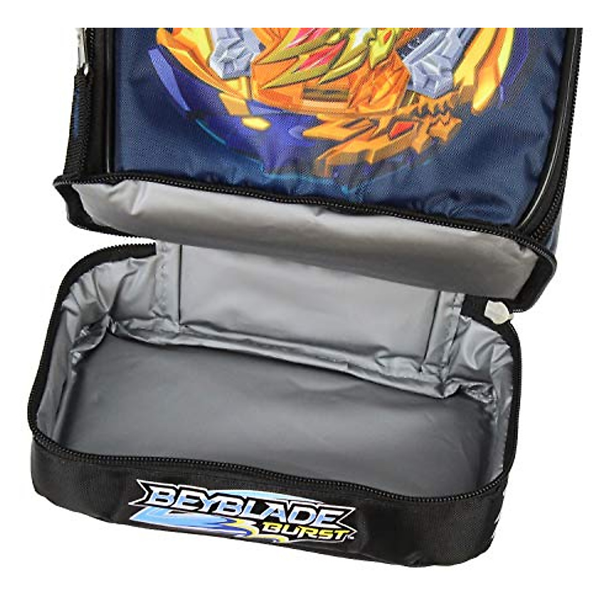 Beyblade Burst Fafnir Spinner Top Fumiya Kindo Dual Compartment Insulated Lunch Box Bag Tote
