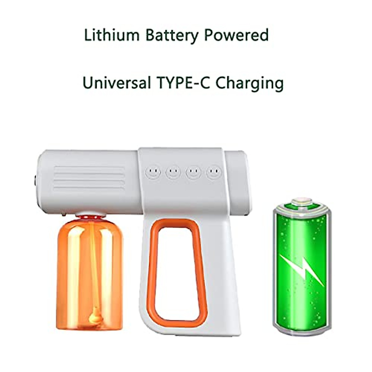 Julitech Portable Disinfectant Fogger Gun, Handheld Rechargeable Nano Sprayer Electric Sanitizer Spray Gun, for Outdoor Indoor Home Office, School or Garden,Blue