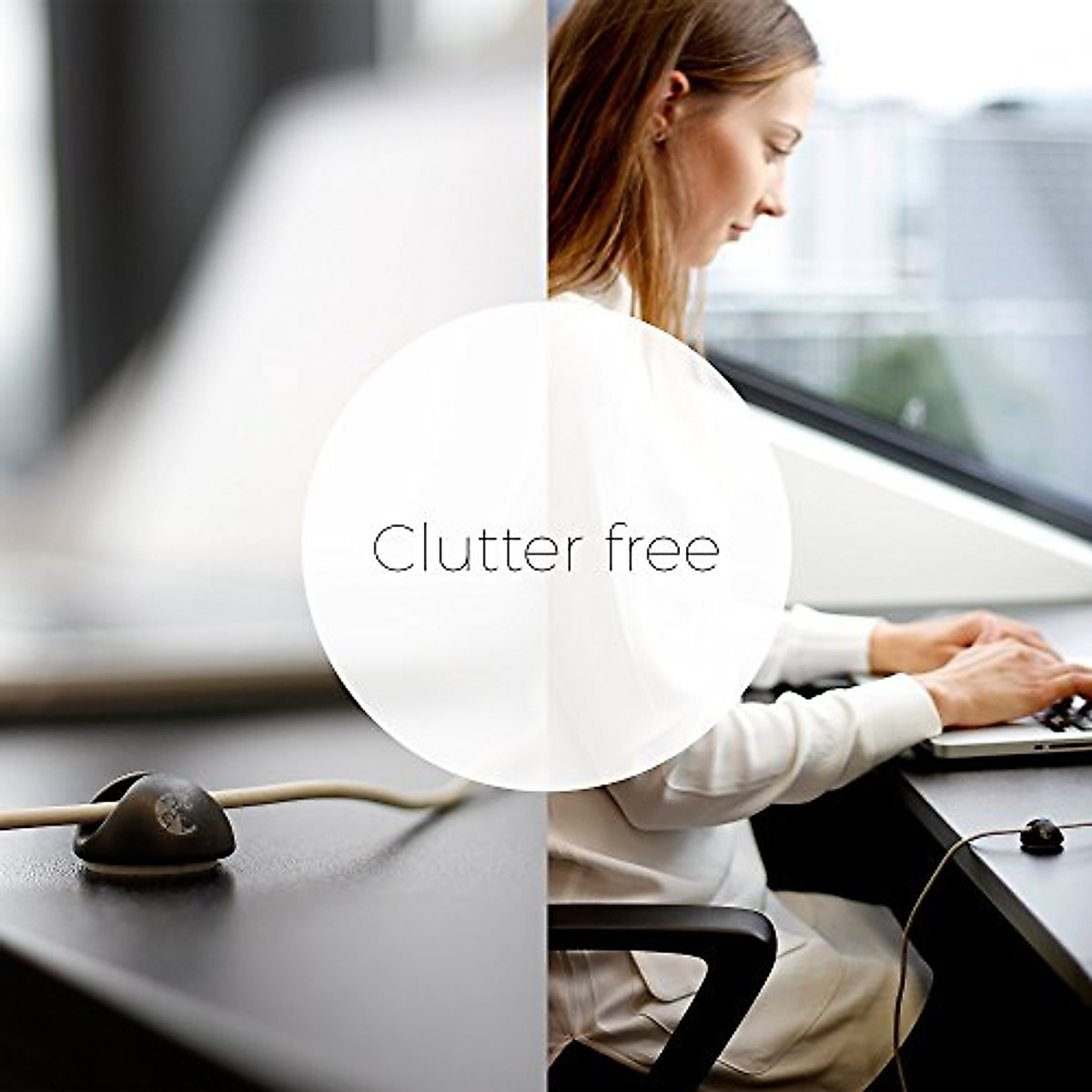 Cable Clips Management - Nightstand Accessories - Cord Organizer - Desk Cable Management - Wire Holder System - Adhesive Cord Clips - Home, Office, Cubicle, Car - Gift Idea - Black