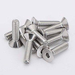 5/16-18 x 1" Flat Head Socket Cap Screws Countersunk Bolts, Allen Socket Drive, Stainless Steel 18-8, Full Thread, Bright Finish, 15 PCS