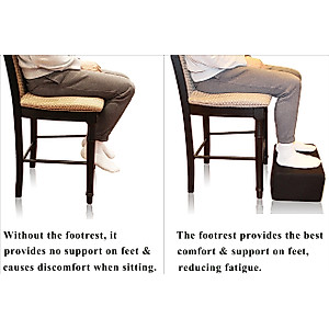 InteVision Extra Large 2-in-1 Footrest for Added Height - Premium Foam Cushion Works Great for Under Desk or bar - Will not Slide on Any Surface (17.5" X 12" x 8")