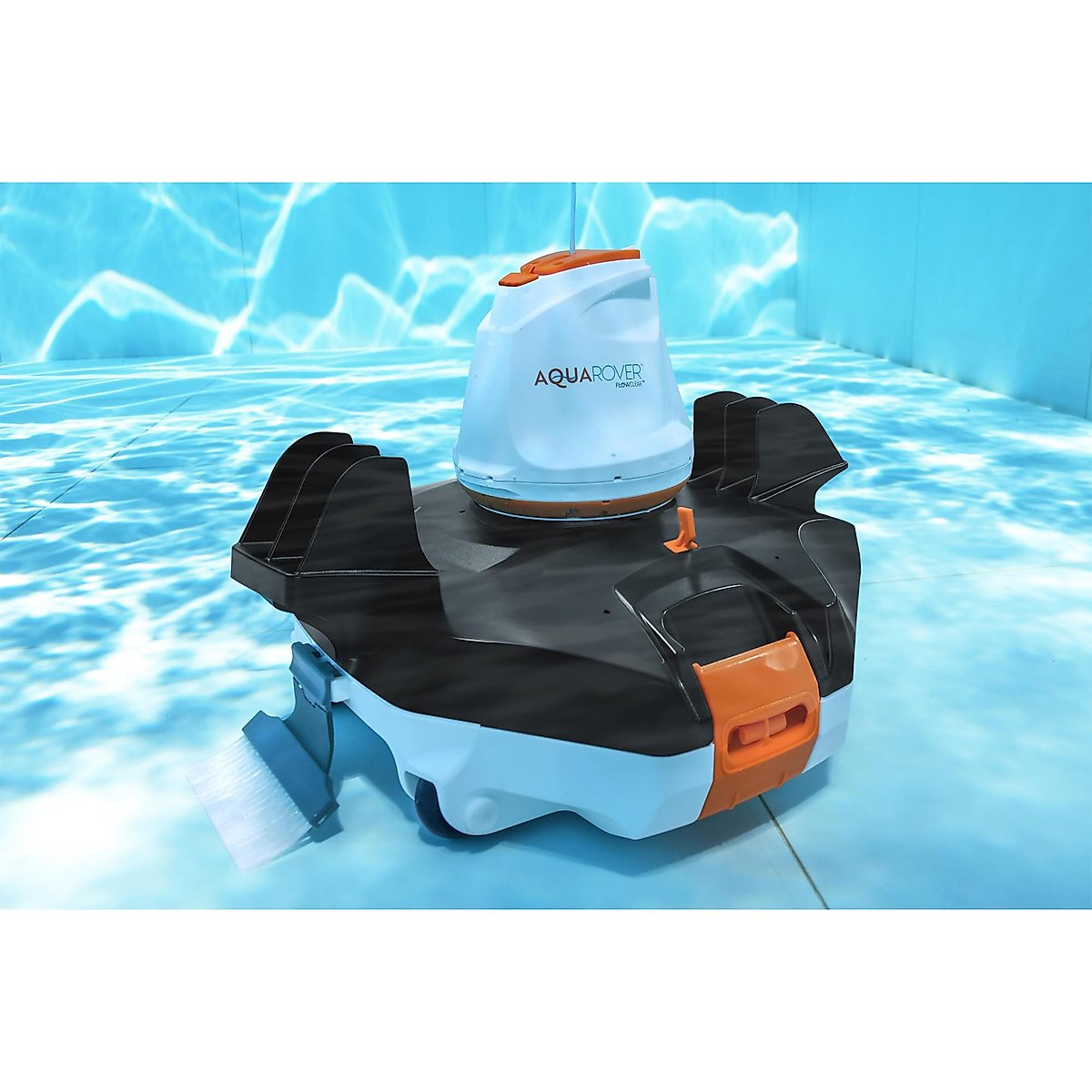 Bestway 58623E Flowclear Aquarover Automatic Swimming Pool Cleaning Cordless Robot Vacuum with Directional Jet System, LED Light, and Water Sensors