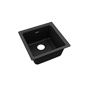 Elkay Quartz Classic ELG1616BK0 Black Single Bowl Dual Mount Bar Sink