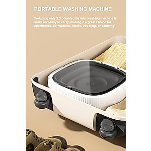 Portable Washing Machine, Mini Washer 15L High Capacity with 3 Modes Deep Cleaning for Underwear, Baby Clothes, or Small Items, Foldable Washing Machine for Apartments, Camping, Travel (Grey)