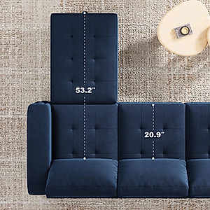 Belffin Modular Sectional Sofa Couch 7-Seater Convertible Sectional Sofa Velvet Modular Sectional with Storage Ottoman L Shaped Couch with Chaises Blue