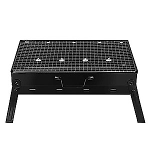 Portable BBQ Barbecue Grill Charcoal Stove Camping Party Garden Outdoor Folding Size 19.29x18.11x1.97 inch Perfect for Pork, Burgers, Fish, Vegetables, Steak, Hot dogs, Corn and more.