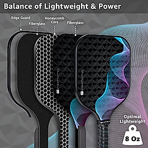 Dinkhiiro Carbon Fiber Pickleball Paddles Set of 2 with Balls, Racket Bag, Waist Ball Holder | Pickle-Ball Equipment of Lightweight Racquets and USAPA Standard Balls | Gifts for Women, Men