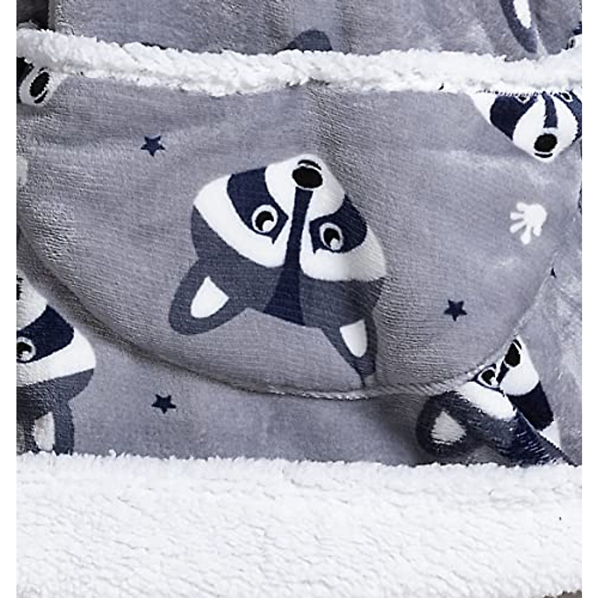 LUSJNGE Adult Sherpa Wearable Blanket Hoodie for Women Teen Girls Giant Hooded Blanket Sweatshirt Fluffy Comfy Fleece Snuggie Blankets with Sleeves Raccoons