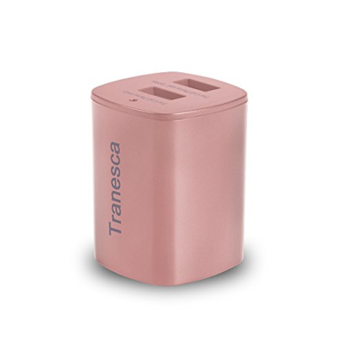 Tranesca 2.4 Amp Dual USB Port Travel Wall Charger Cube with Foldable Plug for iPhone X/8/7/6S/6S Plus/6 Plus/6, Samsung Galaxy S9/S8/S7/S6/S5 Edge, LG, HTC, Moto, Kindle and More-Rose Gold