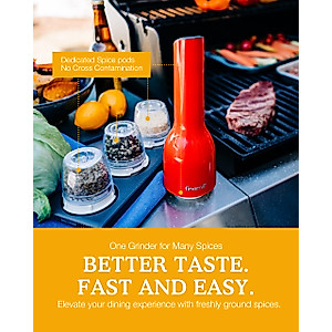 FinaMill's Award-Winning Battery Operated Salt and Pepper Grinder Set - Adjustable Coarseness, Ceramic Grinding Elements, LED Light, 2 Quick-Change ProPlus Pods - Perfect for Home Cooking & Gifting