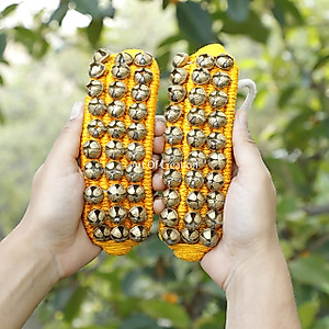 Art Of Creation Dancing Kathak Ghungroo Ankle Bells Pair | 3 Lines Musical Instrument Classical Bharatnatayam Kuchchipudi Dancking Ghungroo From India (60 Bell)