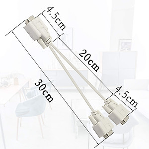 PNGKNYOCN 30cm DB9 Y Splitter Cable DB9 9 Pin 1 Male to 2 Female Rs232 Serial Splitter Adapter Straight-Through Cable YOUCHENG for Connect Various Serial Interface Devices
