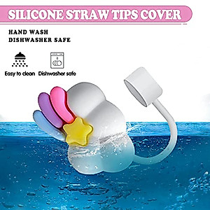 6Pack Straw Covers Compatible with Stanley 30&40 Oz Tumbler&Simple Modern 40 oz Trek Tumbler,Soft Silicone Straw Tip Toppers, Straw Protectors Cap, Reusable Drinking Straw Covers for 10mm Straws