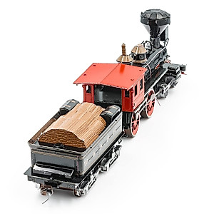 Fascinations Metal Earth Wild West 4-4-0 Locomotive 3D Metal Model Kit Bundle with Tweezers