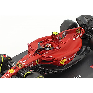 Bburago - 1/43 Scale Model Compatible with Ferrari Replica Miniature Compatible with Scuderia F1-75 # 55 Compatible with Carlos Sainz Replica Model 2022 Racing