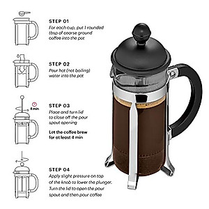 BODUM Caffettiera 3 Cup French Press Coffee Maker, White, 0.35 l, 12 oz