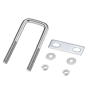 METALLIXITY U Bolts (M8x25x90mm), Square U Bolt Carbon Steel with Accessories - for Construction, Pipe