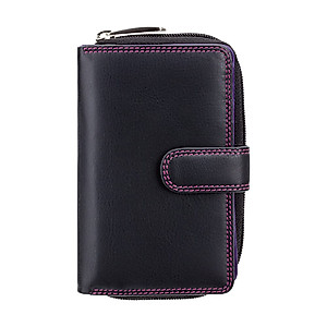 Visconti RIO 13 Ladies Large Soft Leather Purse/Wallet (Black/Pink)