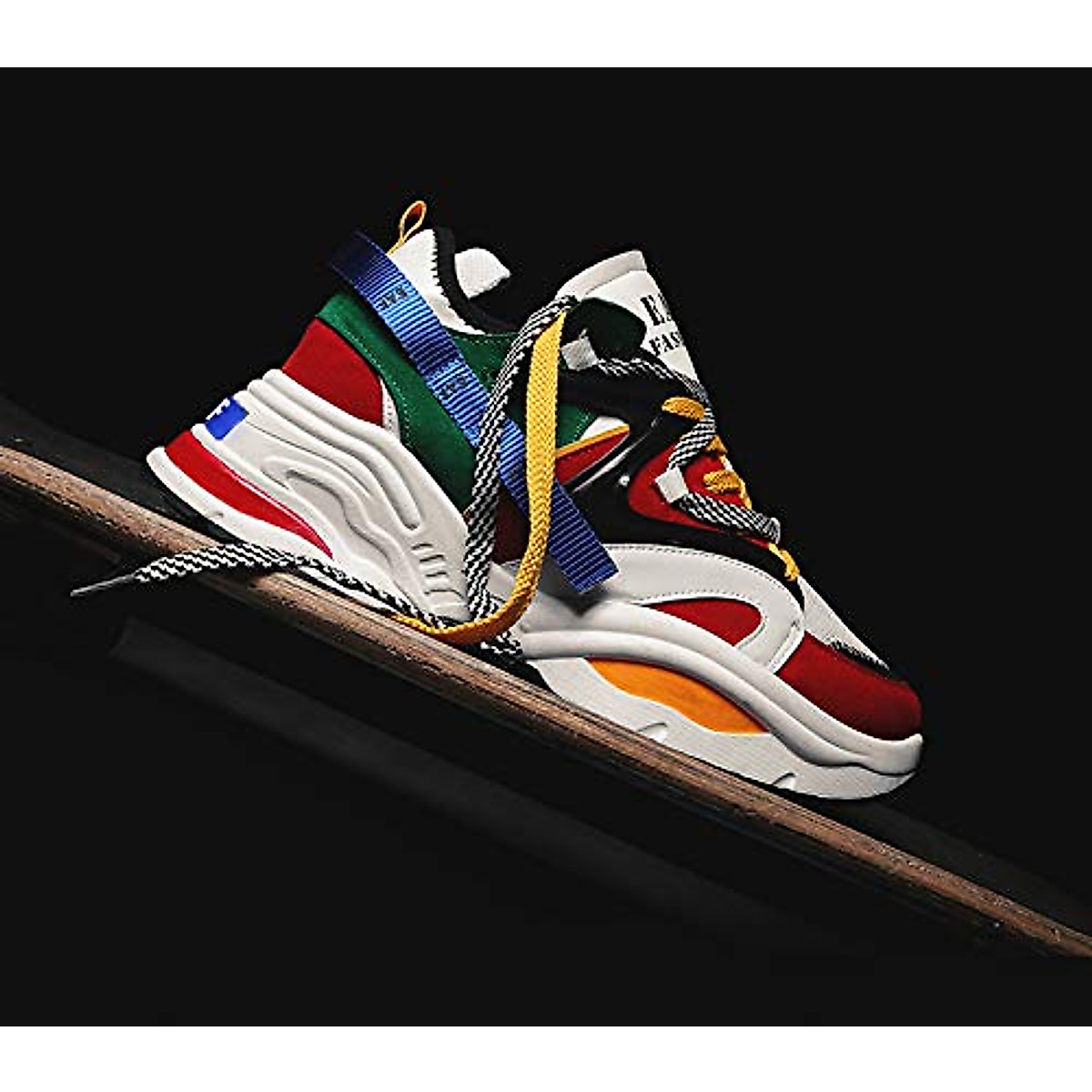 Men's Retro Color Blocked Fashion Sneakers Sport Running Shoes Walking Casual Athletic Shoes(1,10)