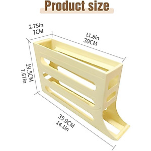4 Tiers Egg Holder for Fridge, 2024 New Automatic Scrolling Egg Rack Holder, Eggs Dispenser Auto Rolling Large Capacity Egg Organizer Storage Box, Space-Saving Egg Dispenser Holder (Transparent)