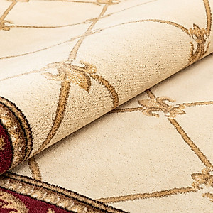 Patrician Trellis Red French European Formal Traditional 8 Round (7'10" Round) Area Rug Easy to Clean Modern Contemporary Floral Thick Soft Plush Living Dining Room Rug