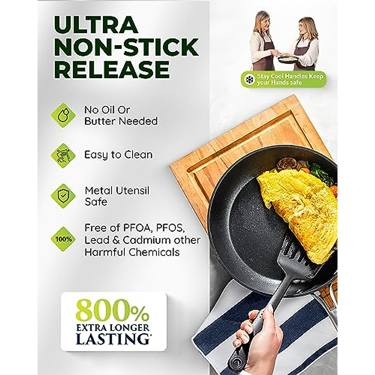 Granitestone Armor Max 20 Pc Pots and Pans Set Nonstick Cookware Set, Complete Kitchen Cookware Set with Non Stick Pots and Pans Set with Lids + Knife Set, Induction/Oven/Dishwasher Safe, Non Toxic