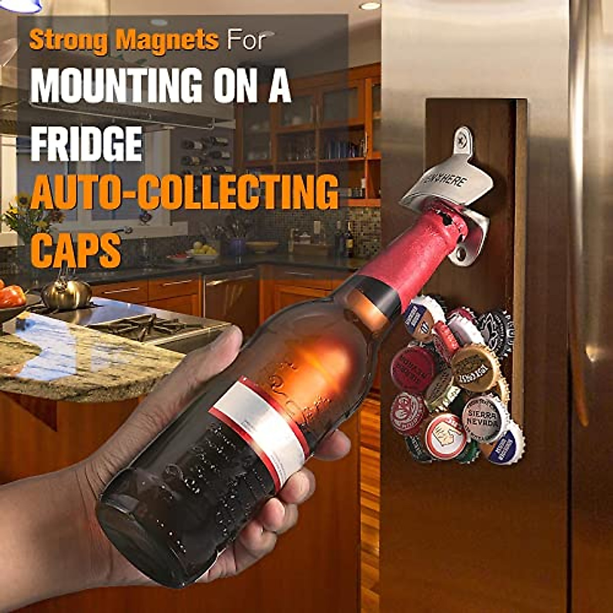 Gifts for Men Dad, Christmas Stocking Stuffers, Whiskey Stones,Wall Mounted Magnetic Bottle Opener,Whiskey Stones Set, Unique Anniversary Wedding Retirement Gift Ideas for Couple Dad Husband Boyfriend