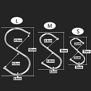 10 Pack S Shaped Hooks Stainless Steel Metal Hangers Hanging Hooks for Kitchen,Bathroom, Office, Work Shop, Garden, Indoor and Outdoor